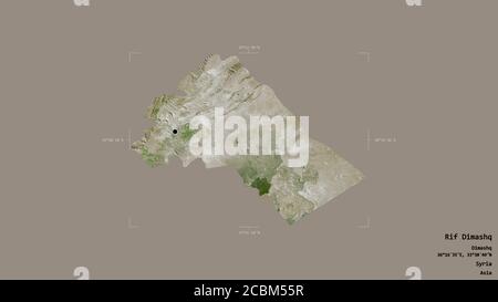 Area of Rif Dimashq, province of Syria, isolated on a solid background ...