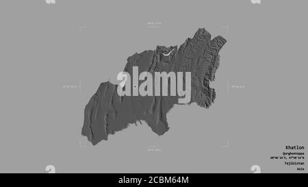 Area of Khatlon, region of Tajikistan, isolated on a solid background ...