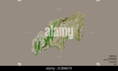 Area of Khatlon, region of Tajikistan, isolated on a solid background ...