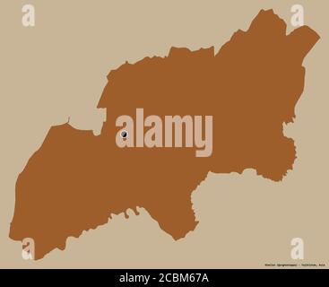 Khatlon, region of Tajikistan. Solid color shape. Locations of major ...