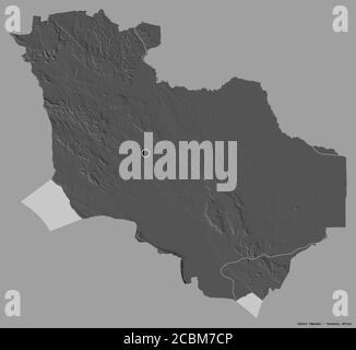 Katavi, region of Tanzania. Bilevel elevation map with lakes and rivers ...