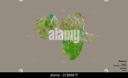 Area of Manyara, region of Tanzania, isolated on a solid background in ...