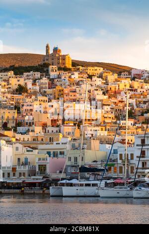 Ermoupoli town on Syros island in Cyclades, Greece Stock Photo - Alamy