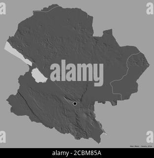 Mbeya, region of Tanzania. Bilevel elevation map with lakes and rivers ...