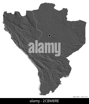 Njombe, region of Tanzania. Bilevel elevation map with lakes and rivers ...