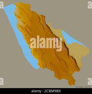 Shape of Rukwa, region of Tanzania, with its capital isolated on a ...