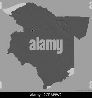 Simiyu, region of Tanzania. Bilevel elevation map with lakes and rivers ...