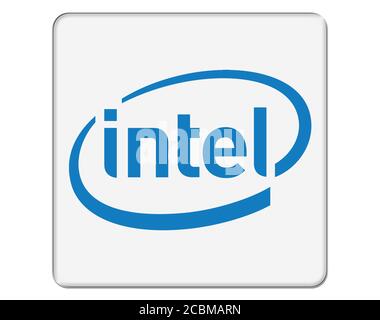 Intel logo as an app icon Stock Photo - Alamy