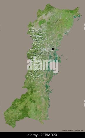 Chumphon, province of Thailand. Solid color shape. Corner auxiliary ...