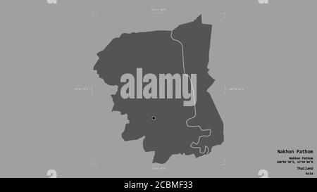Area of Nakhon Pathom, province of Thailand, isolated on a solid ...