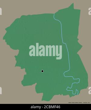 Nakhon Pathom, province of Thailand. Solid color shape. Locations and ...