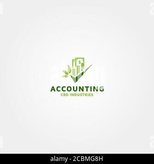 Illustration of logo design for accounting CBD industries on white ...
