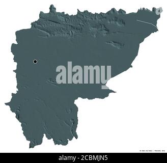 Sa Kaeo, province of Thailand. Colored elevation map with lakes and ...