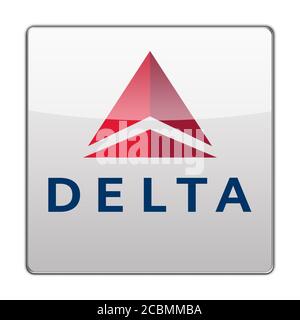 Delta Airlines logo as an app icon. Clipping path included Stock Photo ...