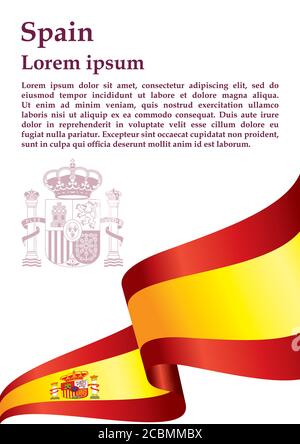 Flag of Spain, Kingdom of Spain. Template for award design, an official ...