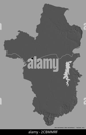 Ubon Ratchathani, province of Thailand. Bilevel elevation map with ...