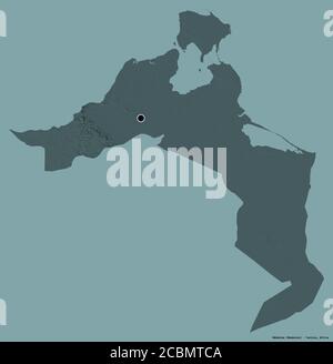Shape of Médenine, governorate of Tunisia, with its capital isolated on ...
