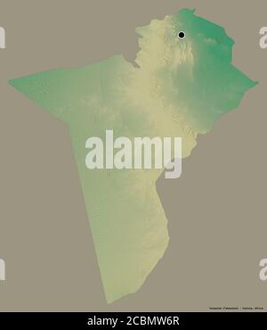 Tataouine, governorate of Tunisia. Solid color shape. Corner auxiliary ...