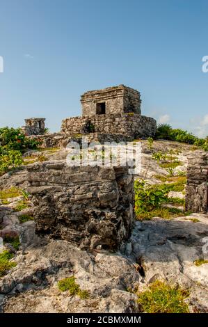 Templo del Viento, Temple of the Wind, Tulum, Mayan archaeological ...