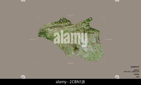 Area of Çankiri, province of Turkey, isolated on a solid background in ...