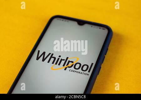 In this photo illustration, the Whirlpool Corporation logo seen ...