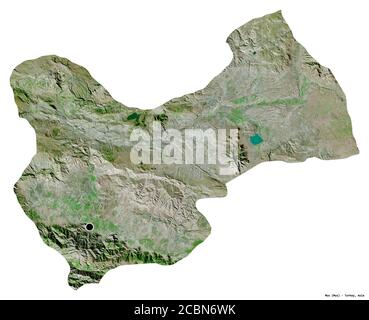 Shape of Mus, province of Turkey, and its capital. Distance scale ...