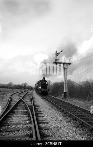 Steam locomotive at Harmans Cross Station Dorset Stock Photo - Alamy