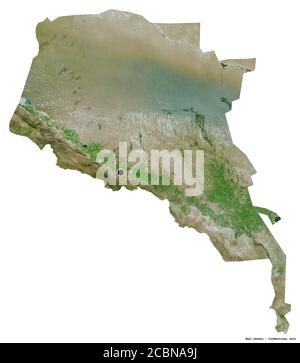 Shape of Ahal, province of Turkmenistan, with its capital isolated on ...