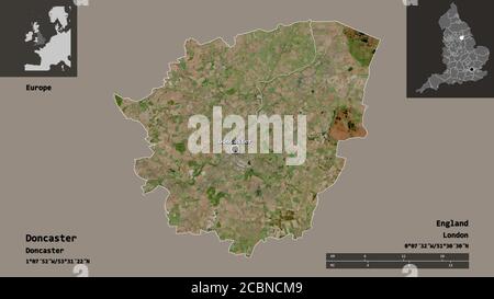 Shape of Doncaster, administrative county of England, with its capital ...