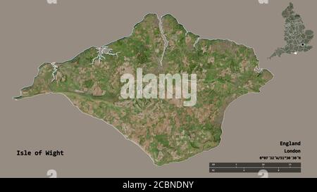 Shape of Isle of Wight, unitary authority of England, with its capital ...