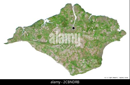 Shape of Isle of Wight, unitary authority of England, with its capital ...