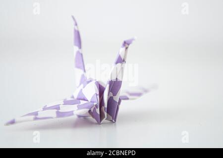 Colourful paper crane birds Origami paper hanging at Buddhist temple or ...