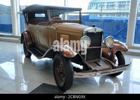 Vintage 1929 Chevrolet Sedan Tourer driving on country roads near the ...