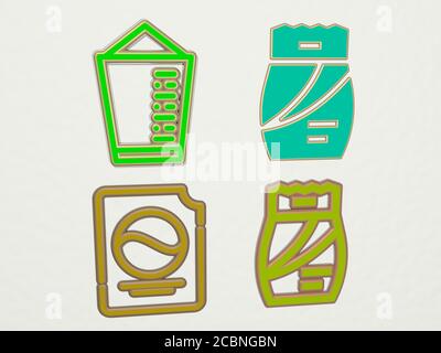 deposit 4 icons set, 3D illustration Stock Photo - Alamy