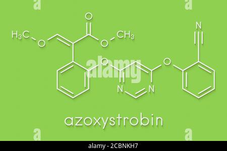 Azoxystrobin fungicide molecule. Skeletal formula Stock Photo - Alamy