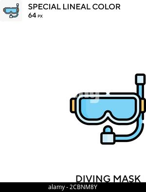 Diving mask Special lineal color vector icon. Illustration symbol ...