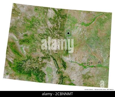 Shape of Colorado, state of Mainland United States, and its capital ...