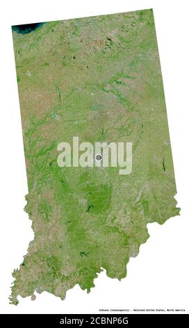 Shape of Indiana, state of Mainland United States, and its capital ...