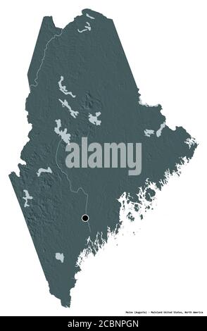 Shape of Maine, state of Mainland United States, and its capital ...