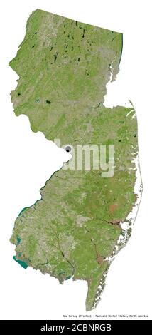 Shape of New Jersey, state of Mainland United States, with its capital ...