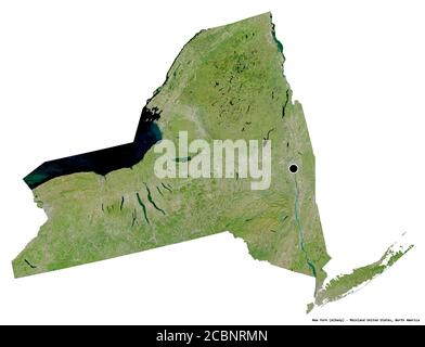 Shape of New York, state of Mainland United States, with its capital ...