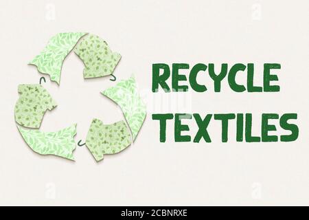 Recycle clothes symbol made with t shirt dress on hanger with Recycle ...