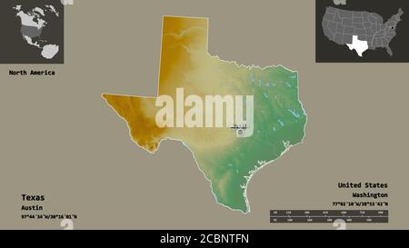 Texas, shaded relief map Stock Photo - Alamy