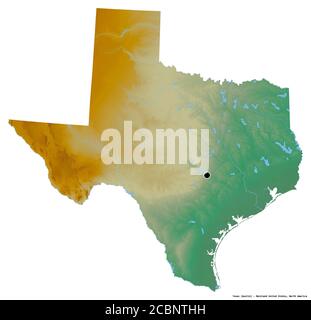 Texas, shaded relief map Stock Photo - Alamy
