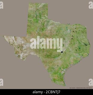 Shape of Texas, state of Mainland United States, and its capital ...