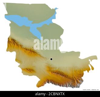 Shape of Jizzakh, region of Uzbekistan, with its capital isolated on a ...