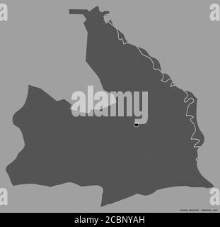 Sirdaryo, region of Uzbekistan. Bilevel elevation map with lakes and ...