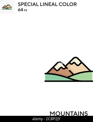 Mountains Special lineal color vector icon. Mountains icons for your ...