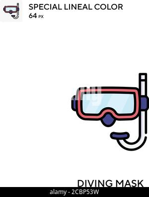 Diving mask Special lineal color vector icon. Illustration symbol ...
