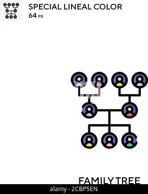 Family tree Special lineal color vector icon. Family tree icons for ...